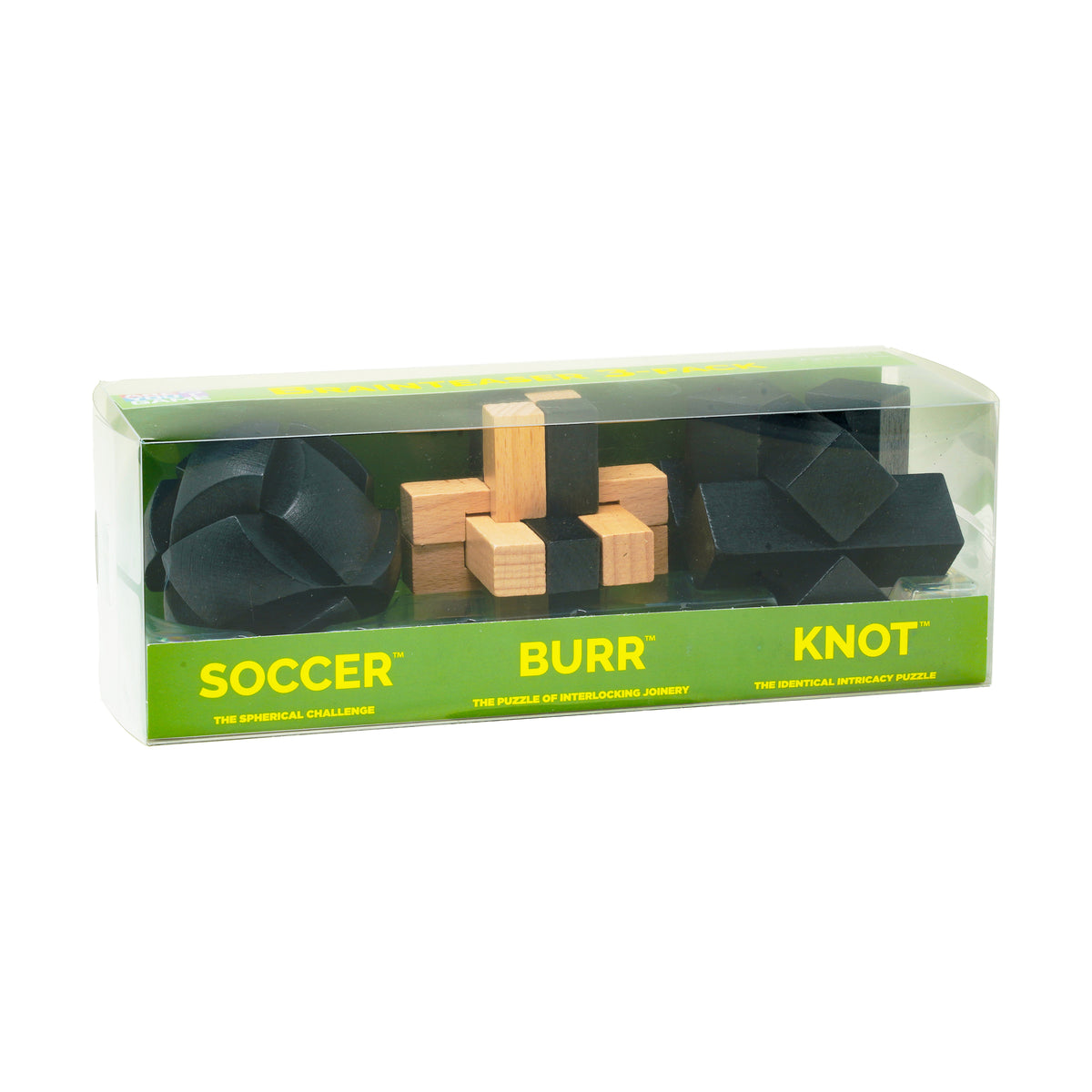 Brainteaser 3-Pack (Knot/Burr/Soccer) | AreYouGame – AreYouGame.com